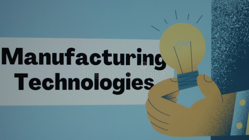 Manufacturing Technologies Inscription in Frame on Blue Background ...