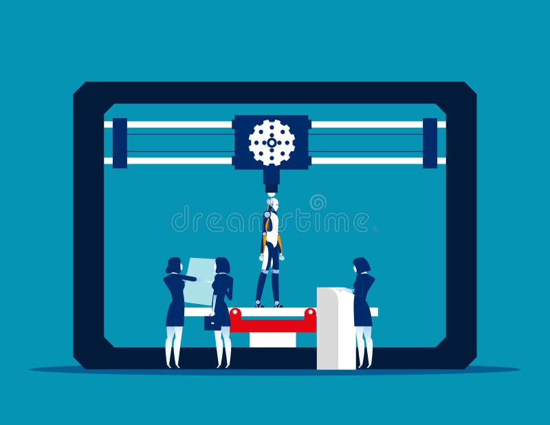 Manufacturing and Technology 3-D Printing. Concept Business Robot ...