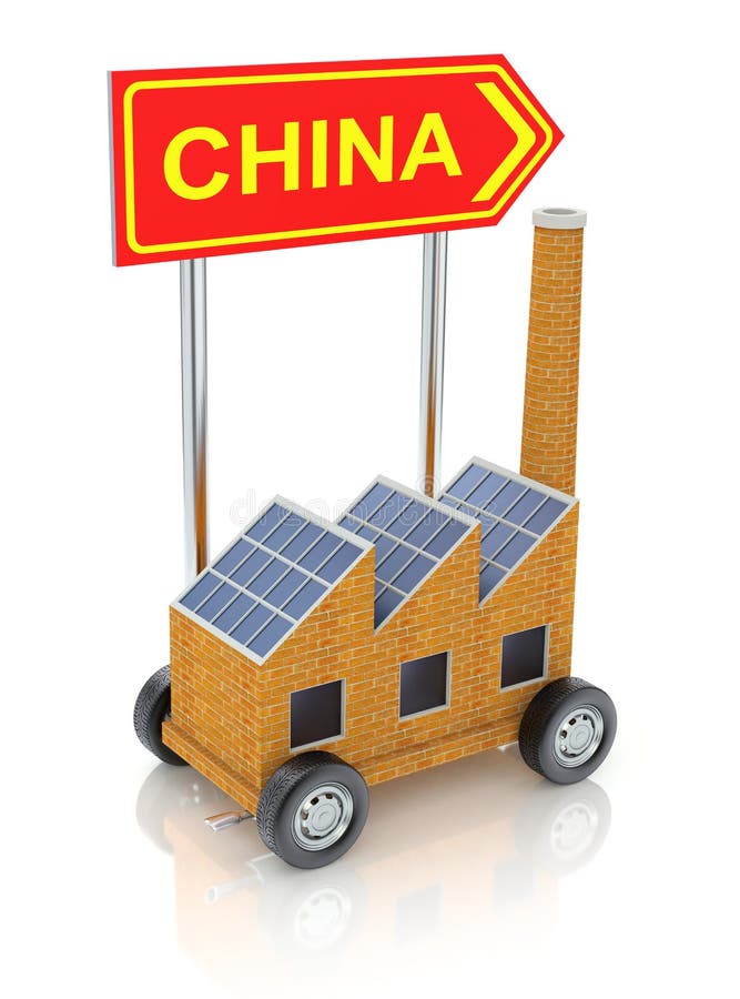 Manufacturing Transfer To China Stock Illustration - Illustration of ...