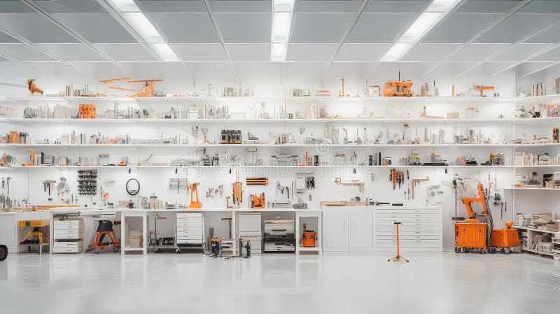 Manufacturing White Industrial Background Stock Image - Image of line ...