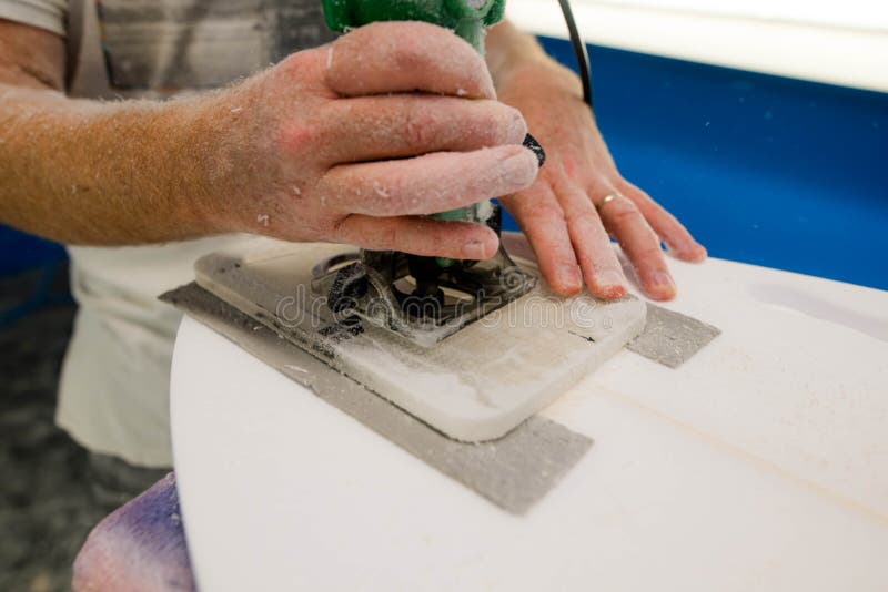 Manufacture of the Fin Box in the Surf Workshop Stock Image - Image of ...