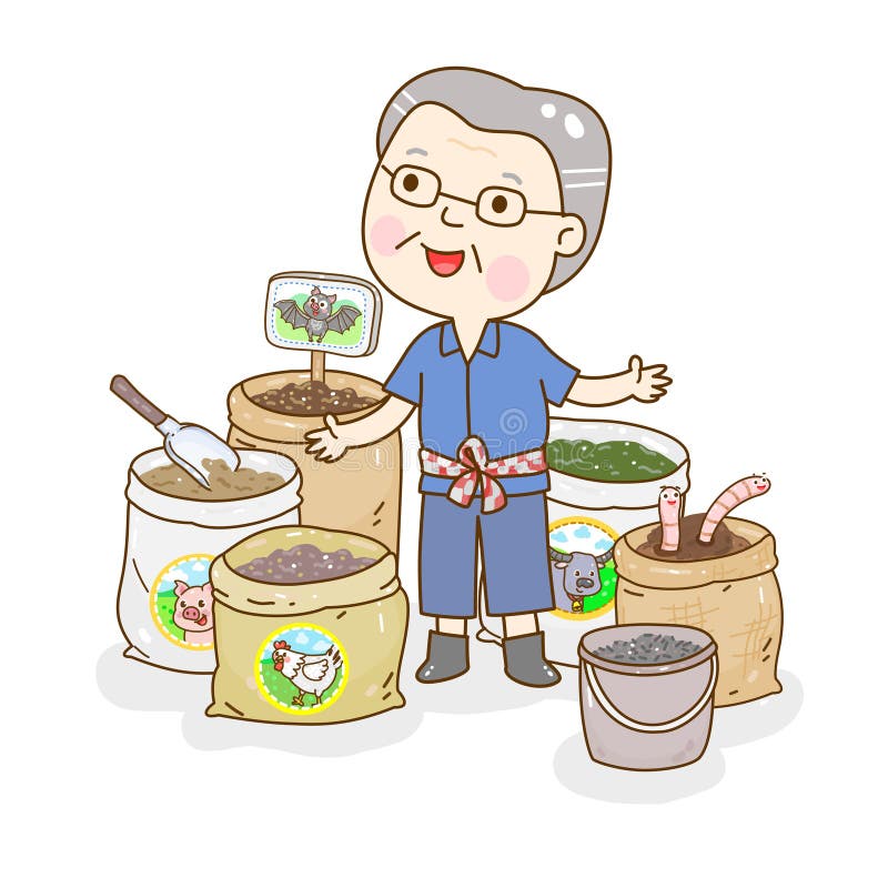 Cartoon Fertilizer for Farming on Background. Stock Illustration ...