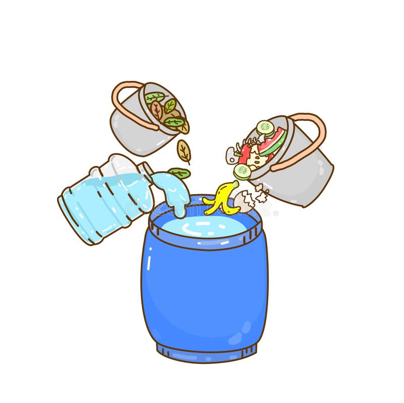 How To Make Bio-Fermented Water. Stock Illustration - Illustration of ...