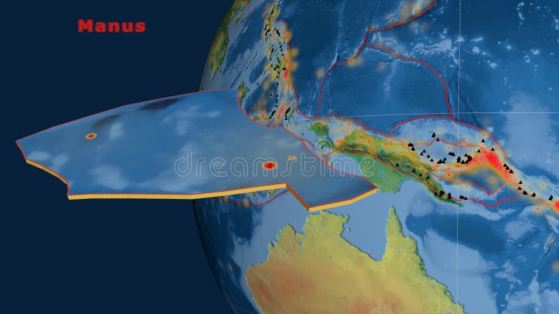 Manus Plate Described and Presented - Topographic Stock Illustration ...