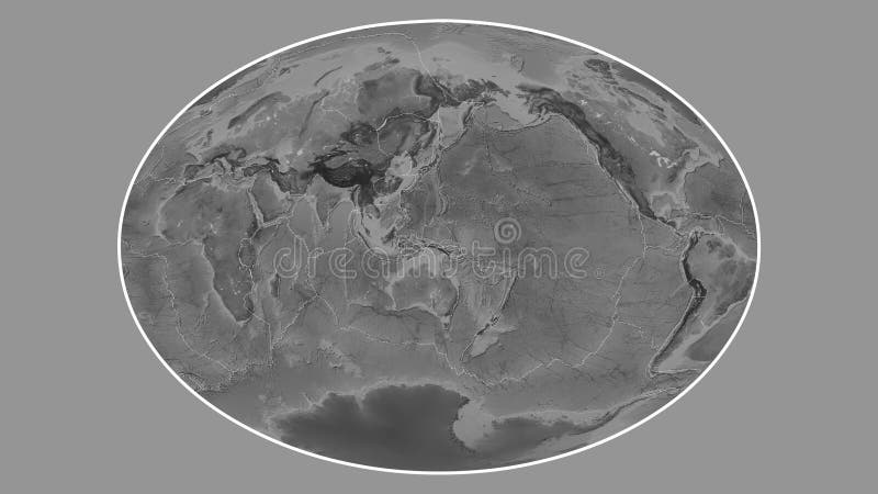 Manus Plate - Global Map. Fahey. Grayscale Stock Illustration ...