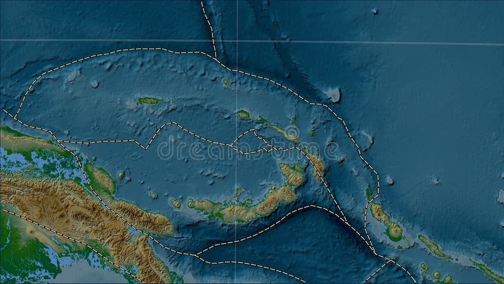 Manus Plate - Boundaries. Physical Map Stock Illustration ...