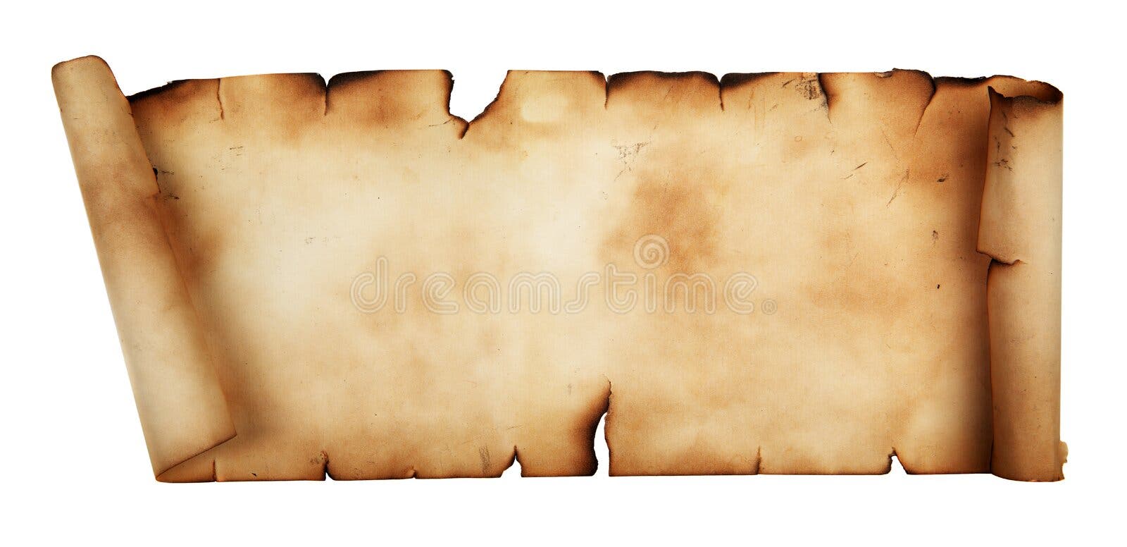 Vintage Paper Scroll Isolated on White Stock Photo - Image of crumpled ...