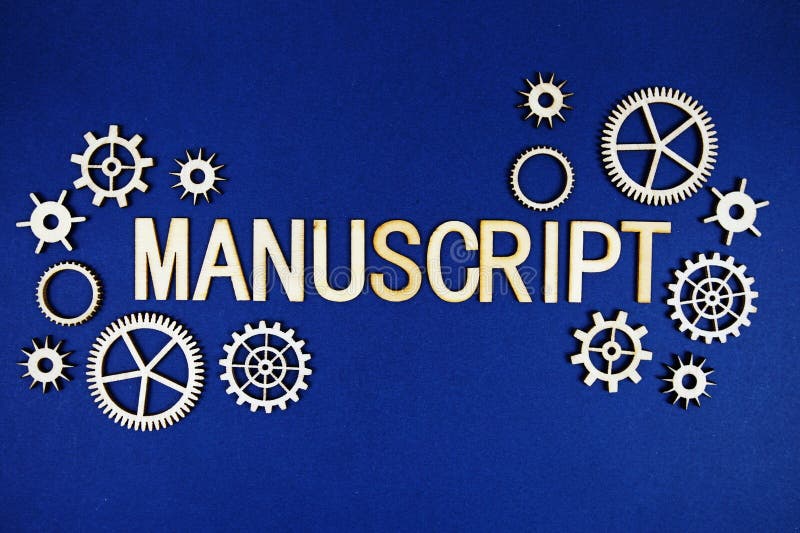 Manuscript Alphabet Letters with Gears Element on Navy Blue Background ...