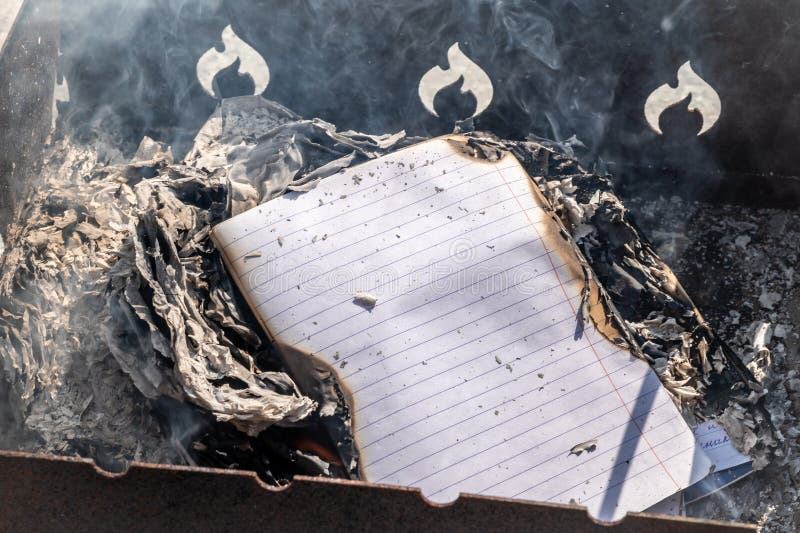 Manuscript Burning. Burning Notebook. Burning Book. the Book is on Fire ...