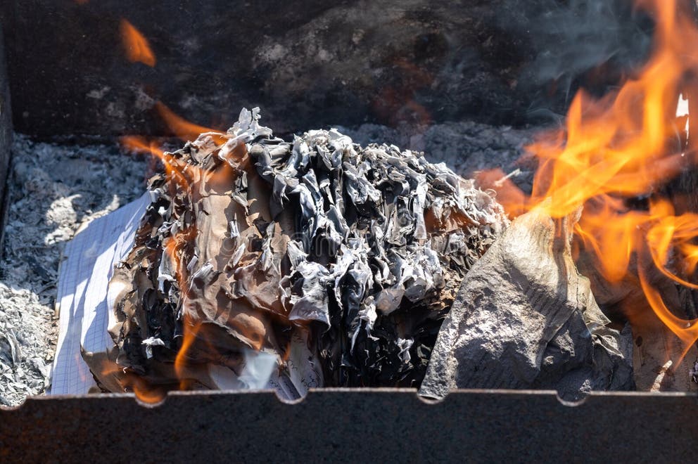 Manuscript Burning. Burning Notebook. Burning Book. the Book is on Fire ...