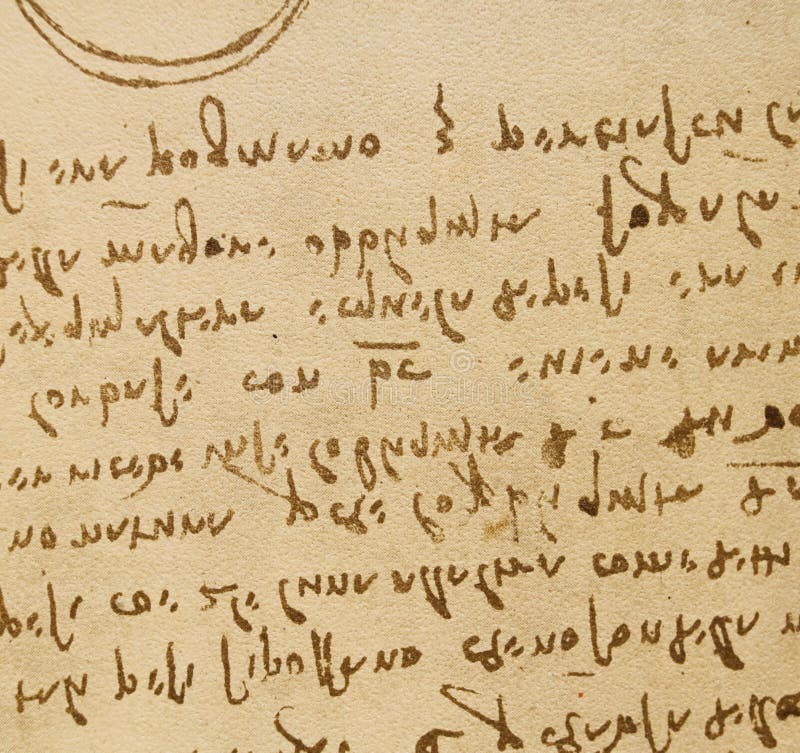 Manuscript, Drawings, Inscriptions, Cicle by Leonardo Da Vinci in the ...