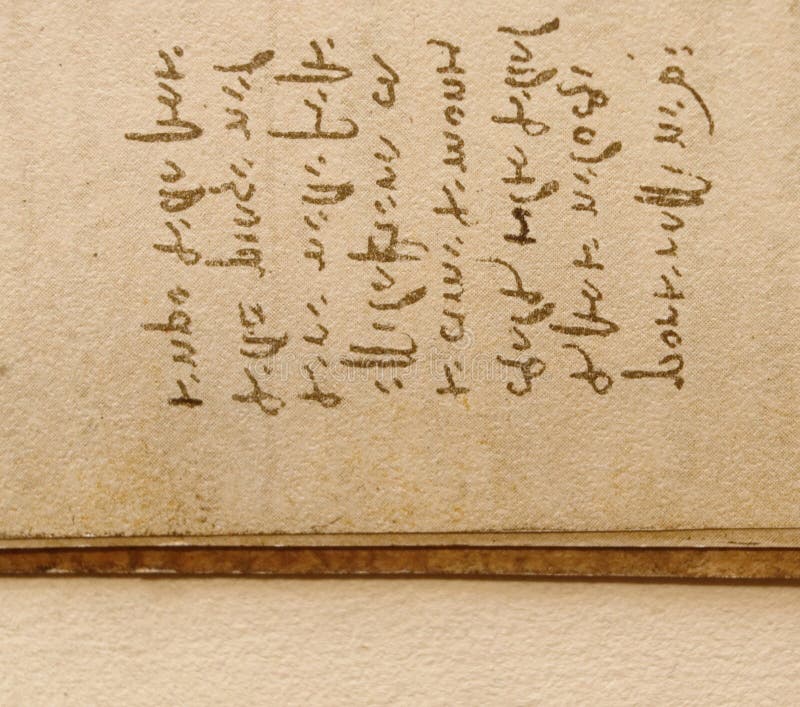 Manuscript, Drawings, Inscriptions by Leonardo Da Vinci in the Old Book ...