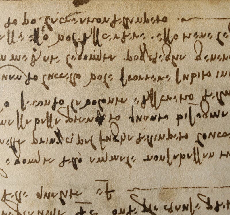 Manuscript, Drawings, Inscriptions by Leonardo Da Vinci in the Old Book ...