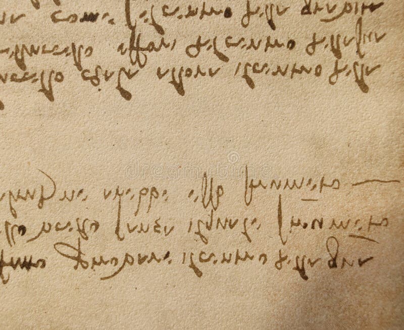 Manuscript, Drawings, Inscriptions by Leonardo Da Vinci in the Old Book ...