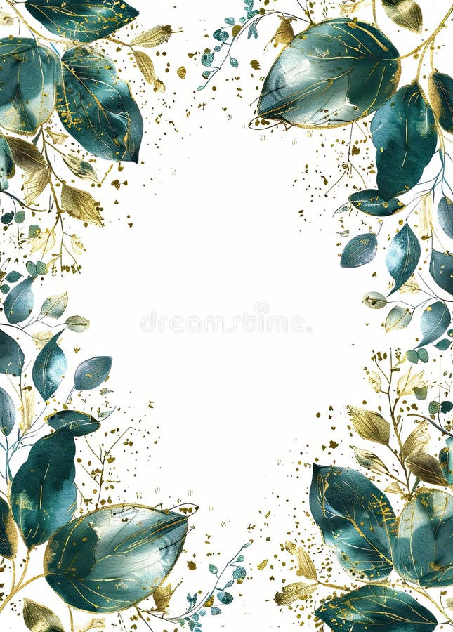 Manuscript Minimalist Leaf Border with Wide Empty Space in the Middle ...