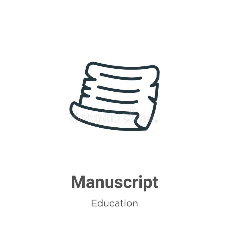 Manuscript Outline Vector Icon. Thin Line Black Manuscript Icon, Flat ...