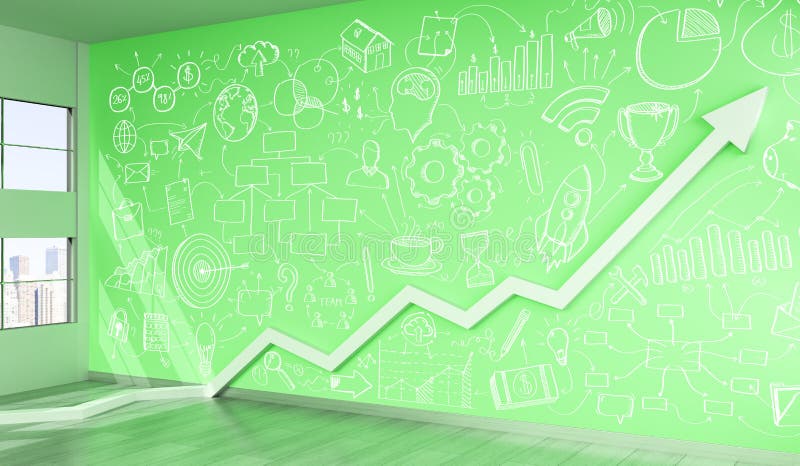 Manuscript Project Presentation Written on a Green Wall 3D Rendering ...