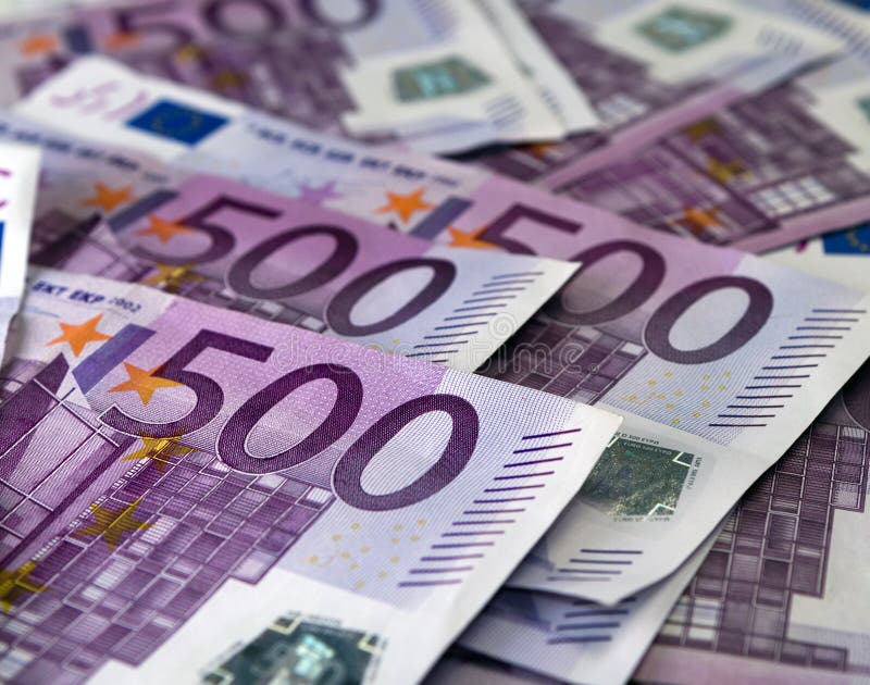 Many 500 Euro banknotes stock image. Image of credit - 29528731