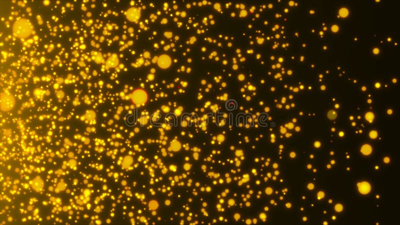 Many Abstract Small Gold Particles in Space, Computer Generated ...