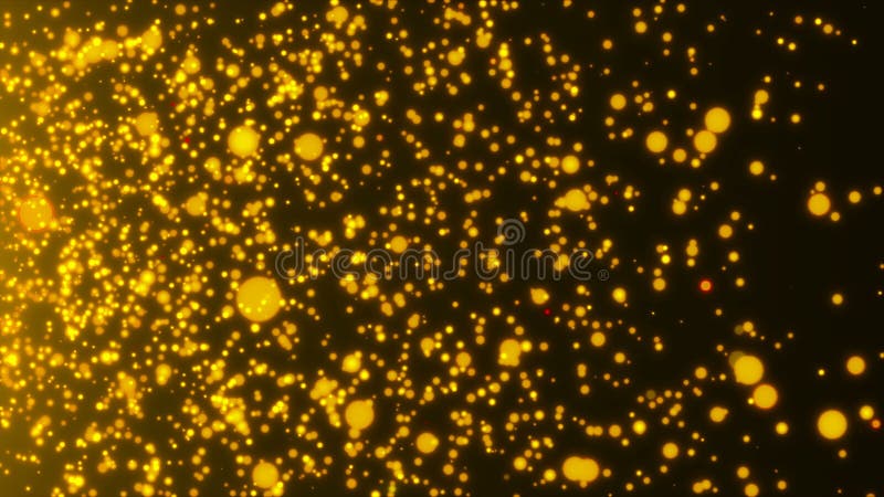 Many Abstract Small Gold Particles in Space, Computer Generated ...