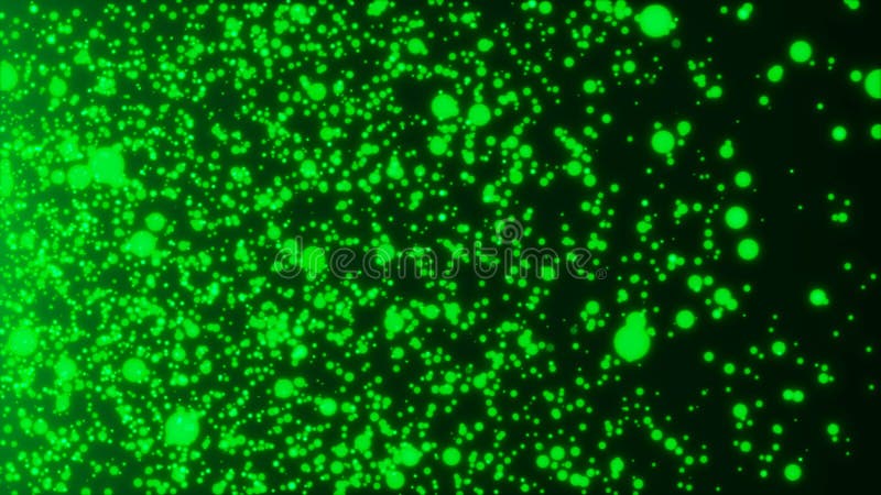 Many Abstract Small Green Particles in Space, Computer Generated ...