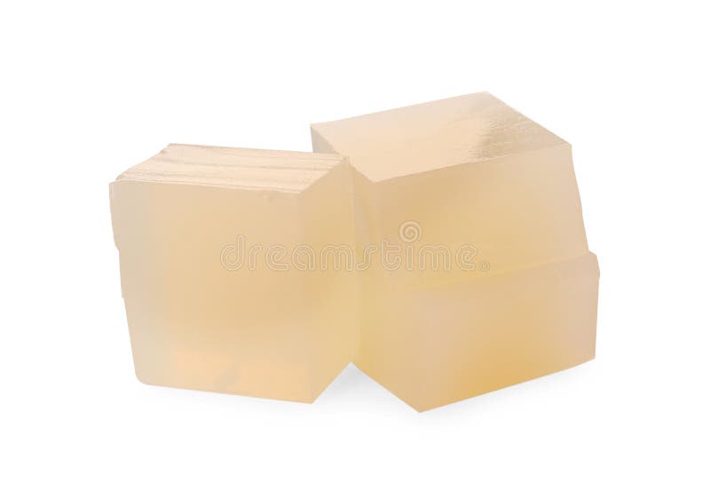 Many Agar-agar Jelly Cubes on White Background Stock Image - Image of ...