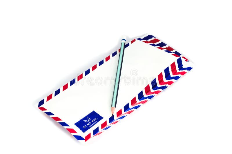 Many Air Mail Letter on the White Background. Stock Image - Image of ...