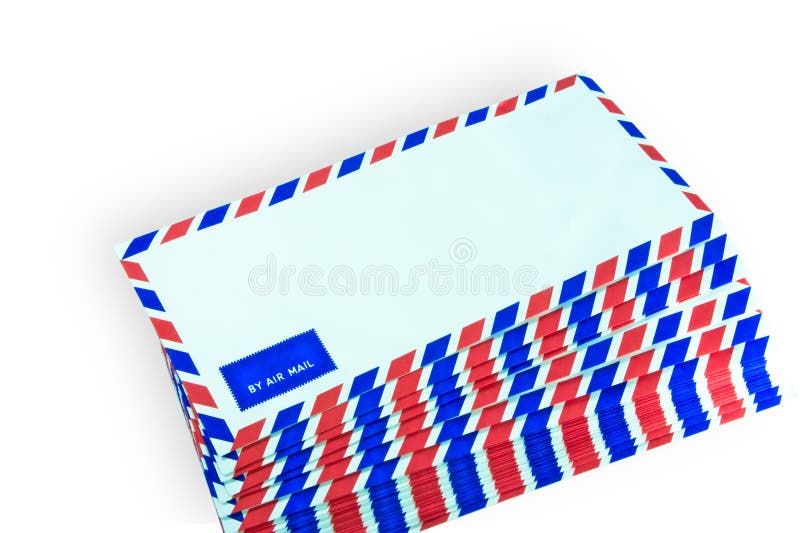 Many Air Mail Letter on the White Background. Stock Illustration ...