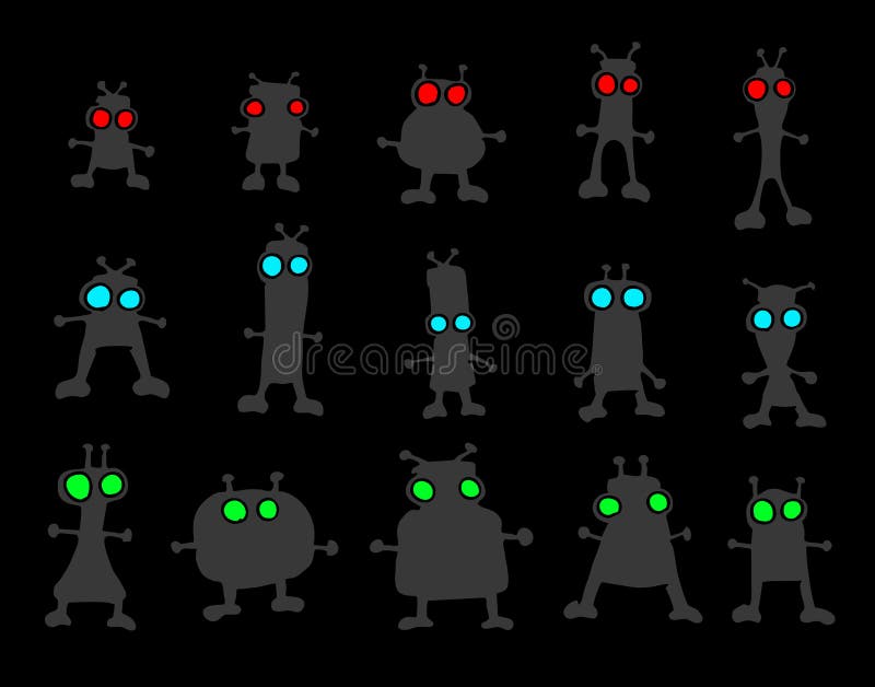 Many aliens stock vector. Illustration of grey, drawing - 27310221