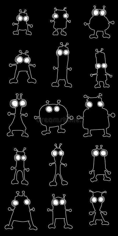 Many aliens stock vector. Illustration of monster, piece - 27629532