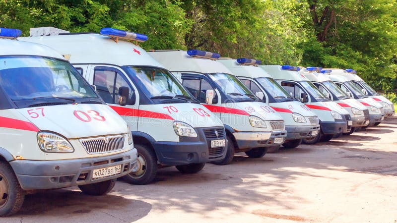Many Ambulances Stand Ready on a Summer Day Editorial Photography ...