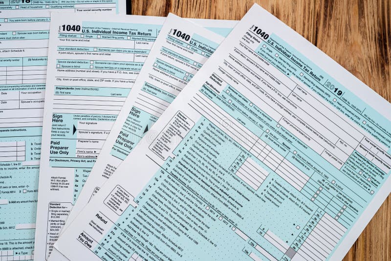 Many American Tax Forms 1040 are Mixed Editorial Stock Image - Image of ...