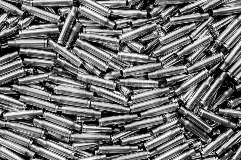 Many Ammunition Cartridge Case Background Stock Image - Image of ...