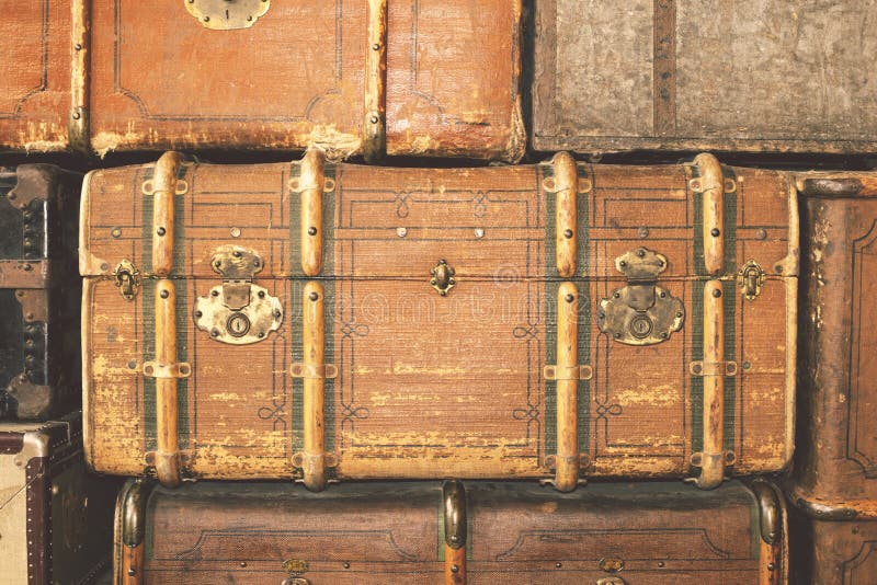 Many ancient suitcases stock photo. Image of luggage - 85626488