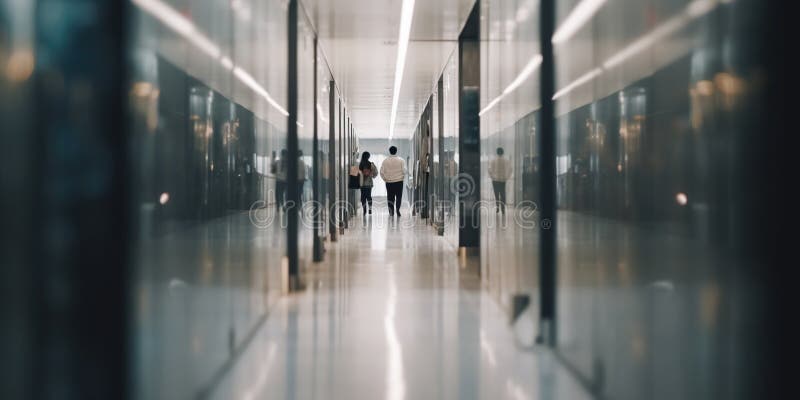 Many Anonymous People Walk in a Corridor from the Mall, Created with ...