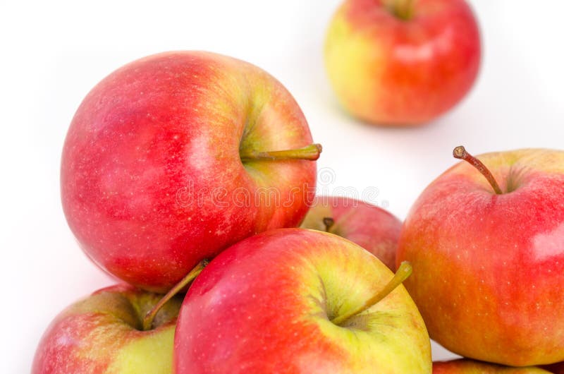 Many Apples Isolated on White Background Stock Photo - Image of ...