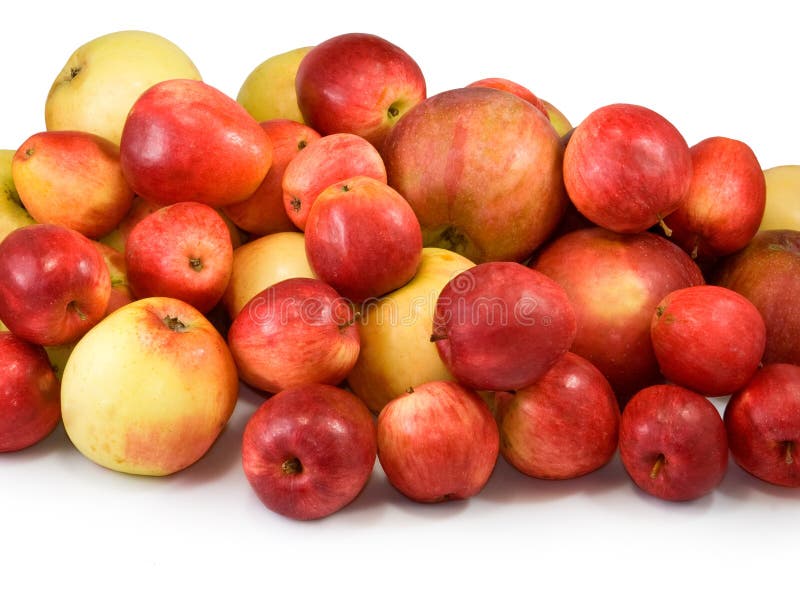 Many Apples on a White Background Closeup Stock Image - Image of ...