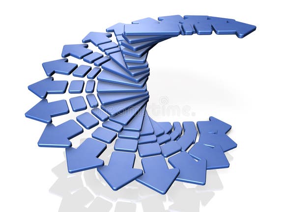 Many Arrows Rise while Rotating in a Spiral Shape. Stock Illustration ...