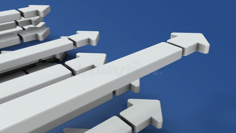 White Arrows Pointing Outward in Eight Directions. Abstract Concept ...