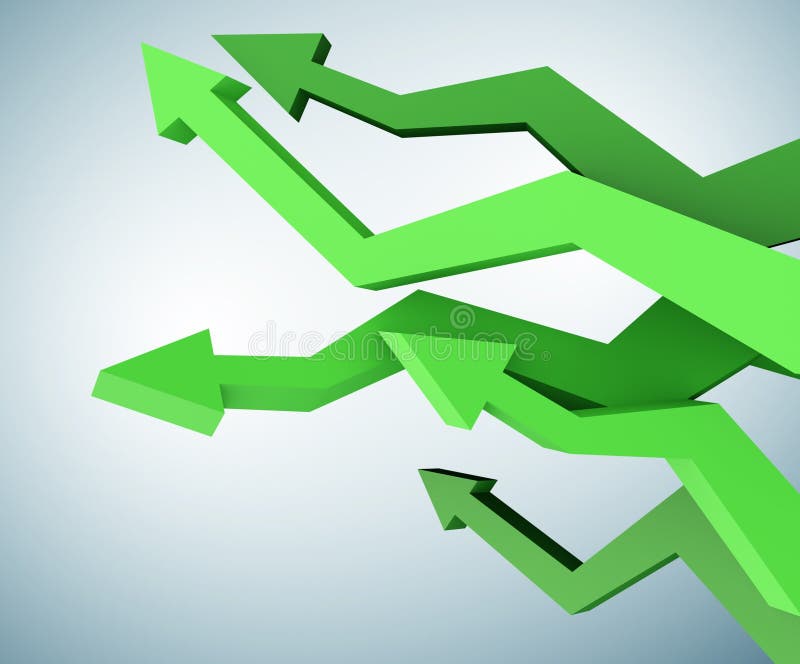 Many Arrows Showing Different Business Results Stock Illustration ...