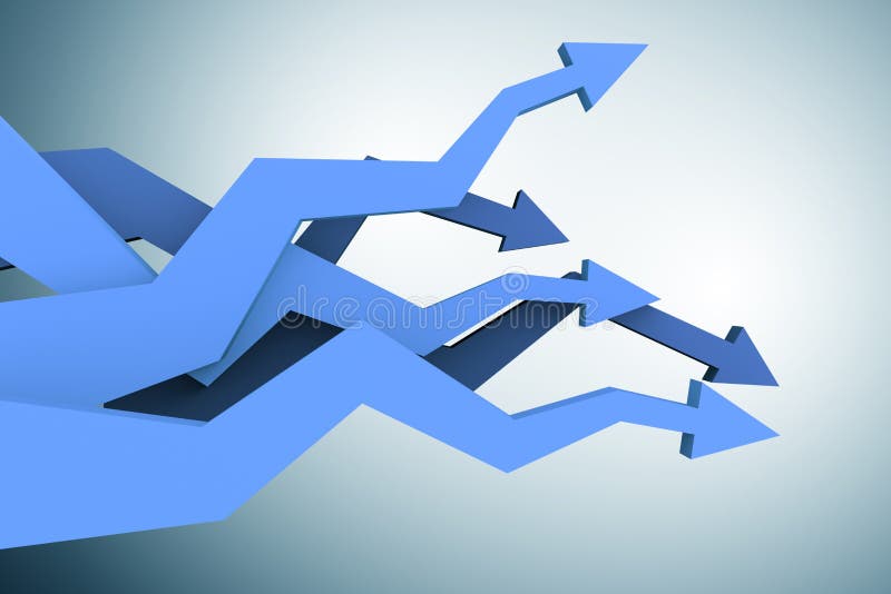 Many Arrows Showing Different Business Results Stock Image - Image of ...