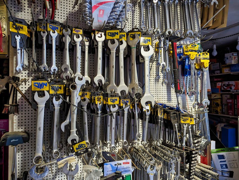 Many Spanner Wrenches in Hardware Shop Editorial Stock Image - Image of ...