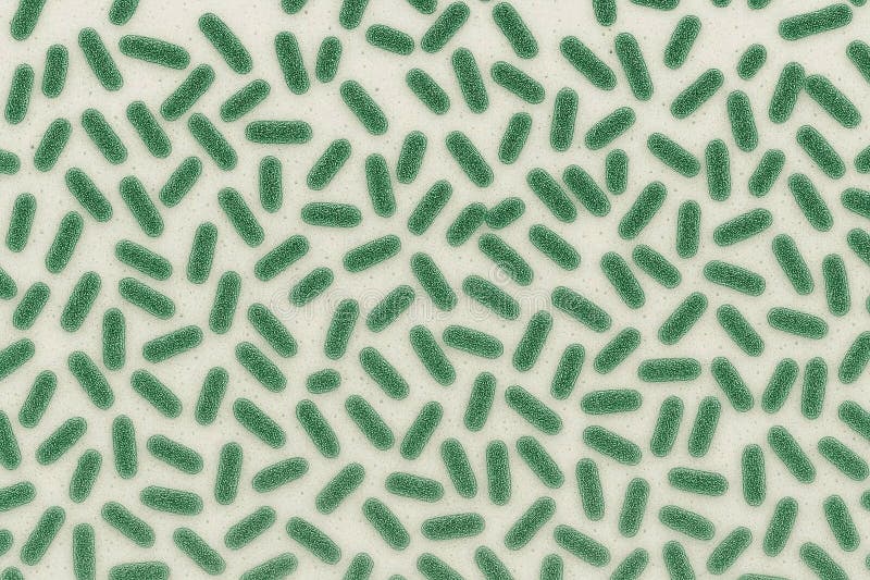 Many Bacteria Under the Microscope Stock Illustration - Illustration of ...