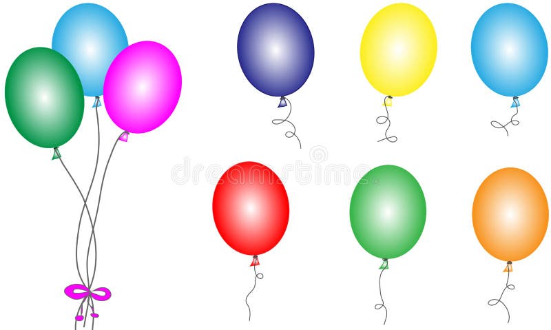 Many Balloons of Different Color Stock Vector - Illustration of ...