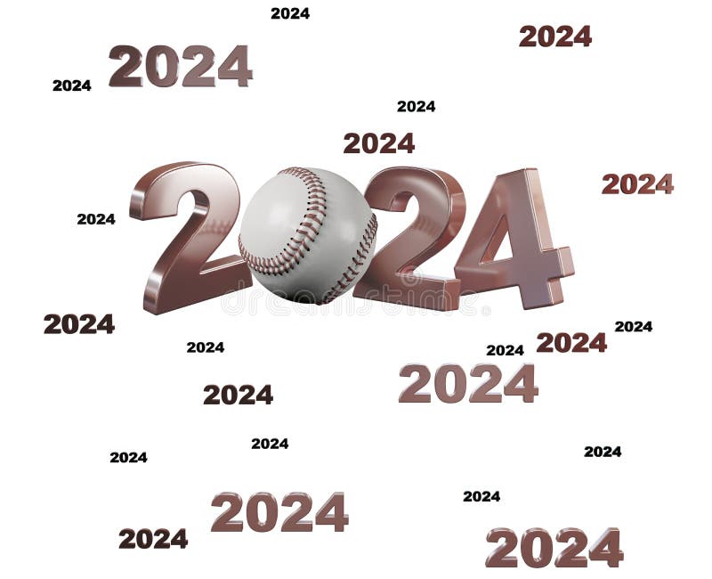 Many Baseball 2024 Designs on White Stock Illustration - Illustration ...