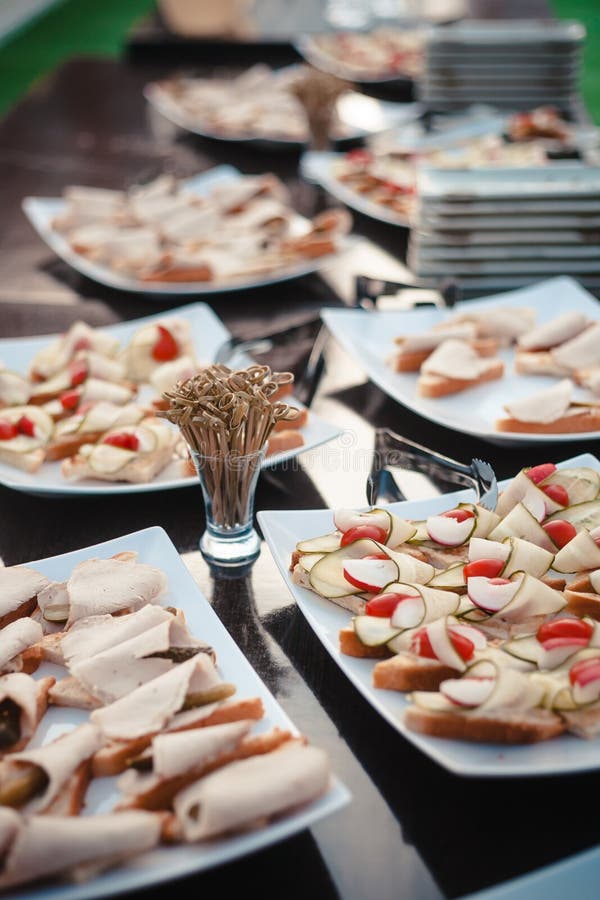 Many Beautiful and Delicious Sets of Snacks Stock Image - Image of cold ...