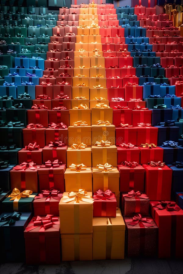 Many beautiful gift boxes stock illustration. Illustration of container ...