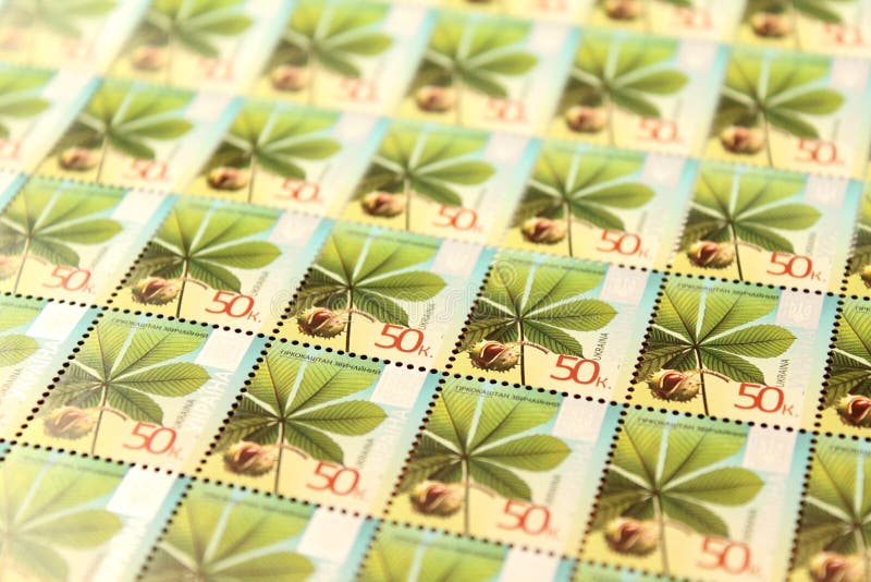 Many Beautiful Modern Postage Stamps Closeup Editorial Image - Image of ...