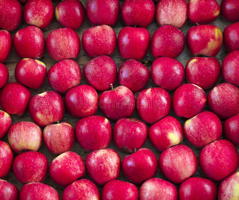 Beautiful Red Apples in a Box in a Supermarket Stock Image - Image of ...