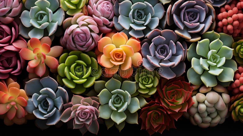Many Beautiful Succulent Plants As Background, Top View. Banner Design ...